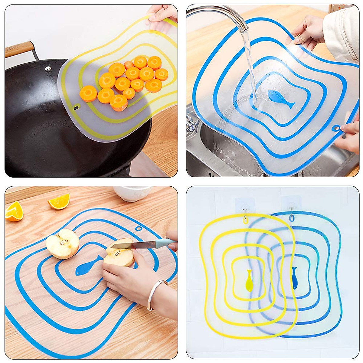 Sonku 10 Packs Kitchen Knife Set, Cooking Knives with Cutting Boards for Kids and Adults -Multi Colors