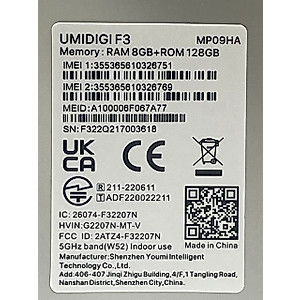 UMIDIGI F3 (8GB+128GB) Unlocked Cell Phone, NFC, Android11, 6.7inch HD Full Screen, 5150mAh Battery, Smartphone with Sony 48MP AI Triple Camera, 18W Fast Charging, Dual SIM