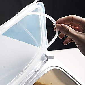 YARNOW Rice Storage Containers Rice Storage Bin Dog Food Containers for Rice Grain Cereal Oatmeal Sugar Nuts Beans (Size S, Grey)