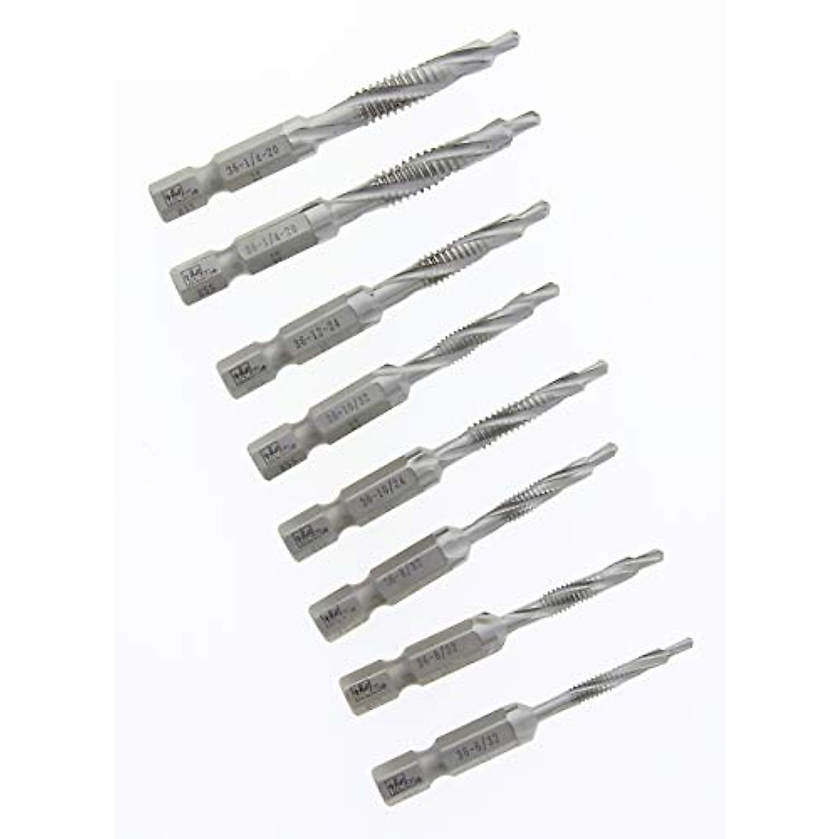 IDEAL Electrical 36-600 Standard Drill/Taps - (8 Piece) 1/4 in. Hex Shank, Drilling, Tapping, Deburring, HSS Bit Kit