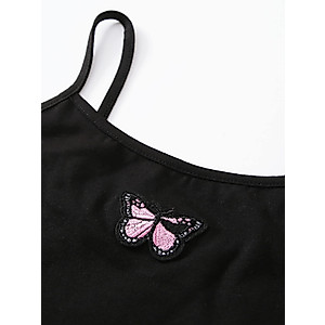 SOLY HUX Girl's 2 Piece Outfits Butterfly Cami Crop Tops and Sweatpants Set