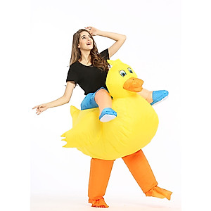 JYZCOS Inflatable Yellow Duck Costume Hen Stag Night Halloween Animal Fancy Dress (Adult Duck)