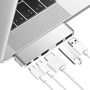Purgo Mini USB C Hub Adapter Dongle for MacBook Air 2022-2018 and MacBook Pro 13 M2 2022-2016, MacBook Air USB Adapter with 4K HDMI, 100W PD, 40Gbps TB3 5K@60Hz, USB-C and 2 USB 3.0
