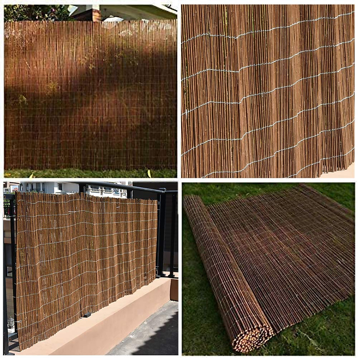 Landgarden Natural Willow Privacy Fence Screen, Wood Fence Rolls Cover for Outdoor Balcony Patio Garden Border, Eco-Friendly Willow Branches Panel, 5 Feet High x 9.8 Feet Long