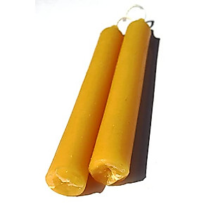 BeeTheLight Beeswax Taper Candles - Over 6 Hours Each, 2 Pack, 13+ Hours - 100% Pure USA Bees Wax - Unscented - All Natural Light Honey Scent