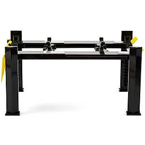 Greenlight 13591 Four-Post Lift - Dark Gray with Yellow Ramps 1/18 Scale Diecast