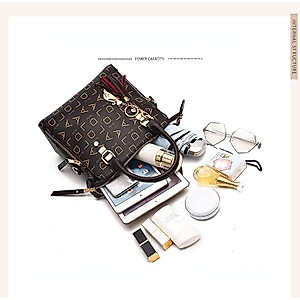 HHAMZONE Purses and Handbags for Women PU Leather Top Handle Satchel Fashion Ladies Shoulder Bag Tote Purse Messenger Bags (Black)