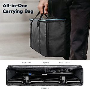 Dazzne D50 LED Video Light Panel Lights 15.4", 2 Packs 45W 3000K-8000K Bi-Color Dimmable Photography Lighting, CRI 96+ Videography Lighting for Video Shooting/Gaming/Live Stream/Studio/Film