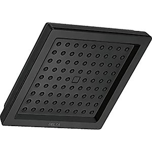 DELTA FAUCET 52283-BL Single-Setting Raincan Shower Head, Matte Black