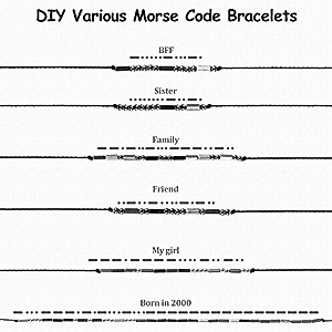DIY Morse Code Bracelet Kit, 800 Pieces Round Spacer Beads 400 Pieces Long Tube Spacer Beads 20 Pieces Morse Code Decoding Card 20 Yards Waxed Cord for Handmade Bracelet Necklace Jewelry Crafts