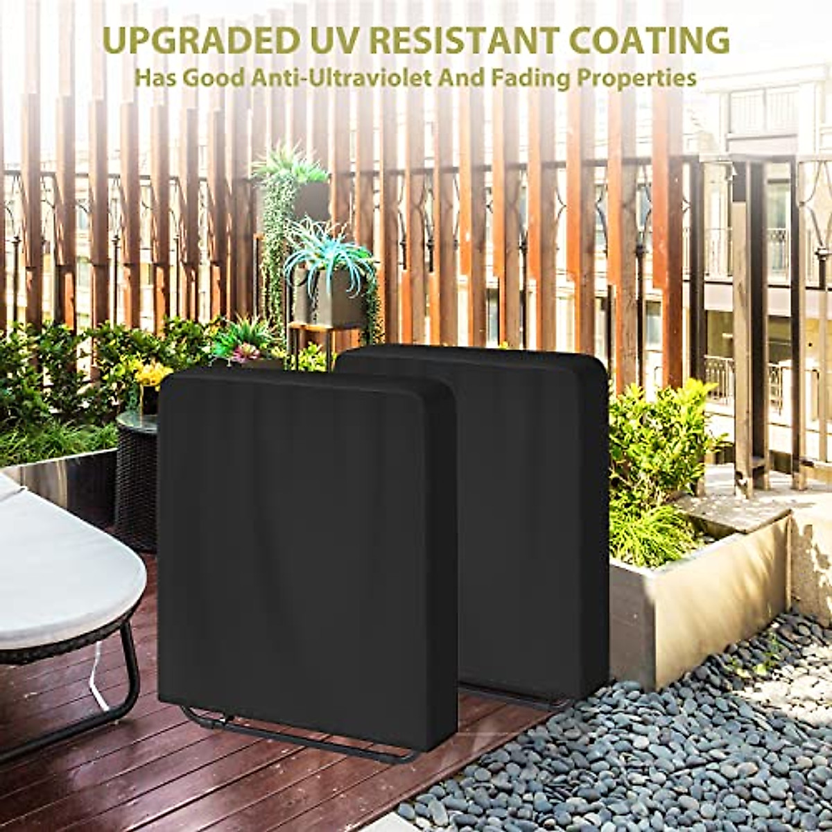 Kovshuiwe Outdoor Zero Gravity Folding Chair Cover Waterproof 2PCS, Folding Chair Storage Covers All Weather, Dustproof 420D Oxford Anti Zero Gravity Chair Cover with Storage Bag, Black