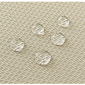 Biscaynebay Textured Fabric Tablecloths Round 60" for Tables' Diameters from 20" to 40", Natural Water Resistant Tablecloths for Dining, Kitchen, Wedding, Parties etc. Machine Washable