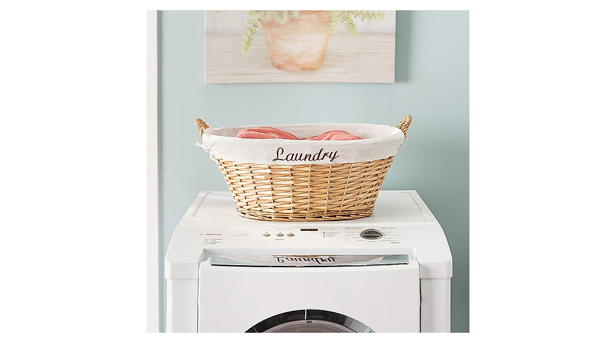 Home Basics Wicker Laundry Basket - Durable & Stylish