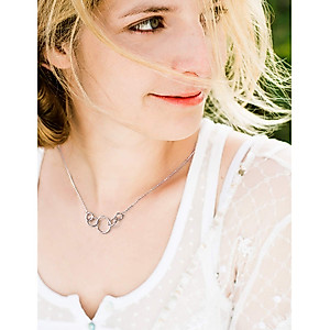 50th Birthday Gifts for Women - 925 Sterling Silver Infinity Five Circle Necklace for Her, 5 Decade Jewelry 50 Years Old, Mothers Day Jewelry (50th Birthday Gifts)