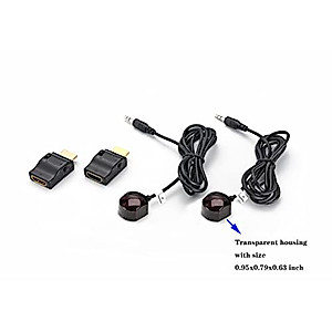 IR Extender Over HDMI Cable, IR Repeater kit IR Receiving Sensor 70 Feet to Remote Control Hidden Devices, 2pcs HDMI CEC Blocker adapters + IR Receiver + IR Emitter