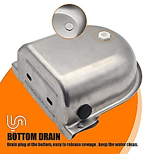 APlayfulBee Automatic Waterer Livestock Water Bowl Stainless Steel Trough with Float Valve for Cattle Cow Pig Sheep Pet Dog with Drain Plug