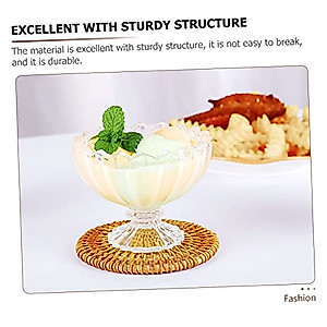 SEWOART 2Pcs ice cream cup ice cream serving cup Milk Jars Pudding cups Jam Jars finesse mousse tiramisu appetizer cup Mousse Jars footed tulip bowls Food Jar salad bowl mousse cup Glass