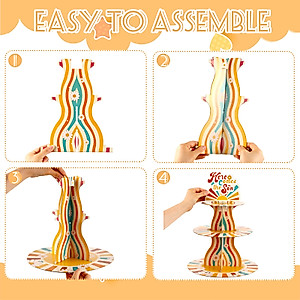 Here Comes the Son Baby Shower Decorations Cupcake Stand 3 Tier Baby Shower Cupcake Stand Here Comes the Son Baby Shower Supplies for Boho Baby Shower Gender Reveal Birthday Party Supplies