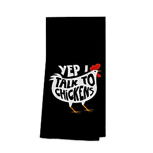 OHSUL Yep I Talk to Chickens Highly Absorbent Kitchen Towels Dish Towels Dish Cloth,Funny Chicken Hand Towels Tea Towel for Bathroom Kitchen Decor,Chicken Lovers Farm Women Girls Gifts
