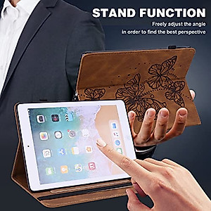 ALILANG Case for iPad Mini 6 2021 (6th Generation) 8.3 inch Case with Card Solts, PU Leather Adjustable Stand Smart Cover for iPad Mini 6 Tablet Case-Brown