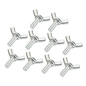 uxcell Butterfly Wing Thumb Hand Screws Bolts M5x12mm 0.8mm Pitch Carbon Steel 10pcs