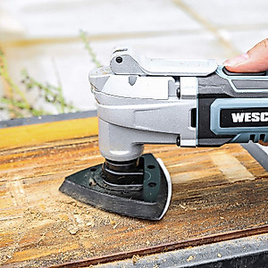 WESCO 20V Cordless Oscillating Tool Kit, 2.0Ah Oscillating Multi-Tool, 3° Oscillation Angle, 6 Variable Speed 5000~20000 OPM, 16pcs Universal Accessories Kit for Sanding Cutting