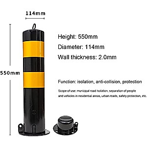 OUSIKA Parking Post, Parking Barrier, for Parking Lot Traffic Safety Street Cone, Parking Space Lock, Parking Pile, Ground Pile, Warning Column Bollard