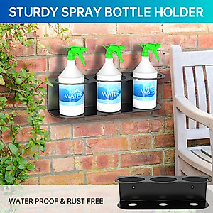 IRENPORU 3 Holes All-Purpose Spray Bottle Holder Wall Mount Heavy Duty Spray Can Holder Rack Organizer Storage for Home Garage Workspace
