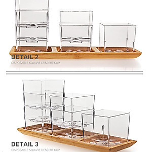 Qixivcom 60 Pack 2oz Mini Square Cup Clear Plastic Dessert Cupcake Dessert Maker Cup Dessert Cup Party Cups Perfect for DIY Dessert Appetizers, Puddings, Mousse Cakes, Ice Cream Party Cups