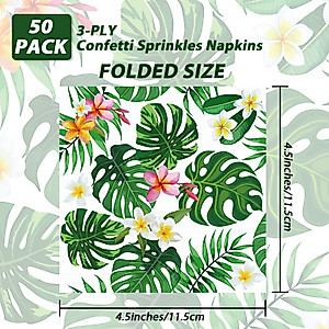 Hawaiian Luau Napkins for Aloha Happy Birthday Party Supplies Tropical Tiki Themed Luncheon Paper Napkins Disposable for Kids Baby Shower Summer Pool Beach Party Favors (50 Pack)