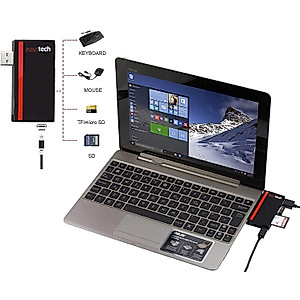 Navitech 2 in 1 Laptop/Tablet USB 3.0/2.0 HUB Adapter/Micro USB Input with SD/Micro SD Card Reader Compatible with ASUS Chromebook Flip C214 11.6"