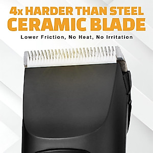 Brio Beardscape V1 Beard Trimmer for Men Professional with Low Friction Ceramic Blade, Cordless Professional Hair Trimmer for Barbers with 4 Hrs of Long Battery Timing, Ideal for Beard & Body (Black)