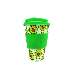 TINYMILLS Avocado Cute Kawaii 14oz Travel Mug Eco-Friendly Reusable Plant Fiber Travel Mug Birthday Gift Stocking Stuffer Teacher