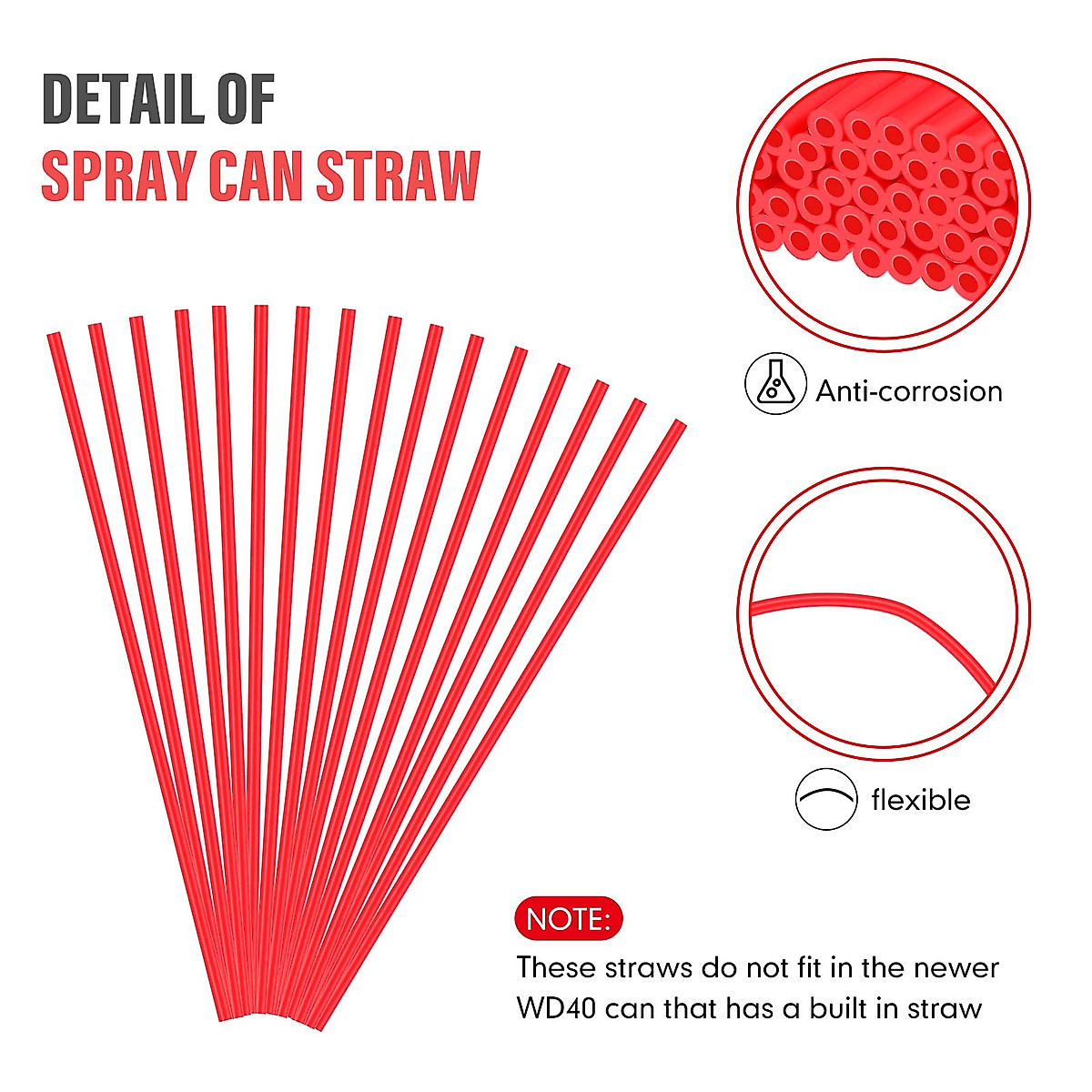100 Pieces Spray Can Straw Plastic Replacement Spray Can Extension Straw (4.7 Inch)