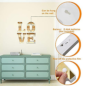 Coitak LOVE Marquee Letter Lights Sign LED Decor Lights Night Light Wedding Birthday Party Home Bar Decoration