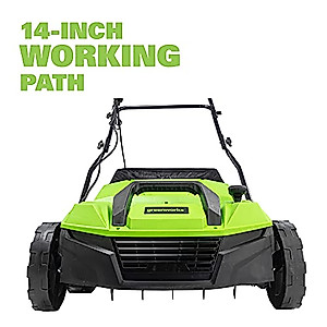 Greenworks 13 Amp 14-Inch Corded Dethatcher / Scarifier, DT13B00