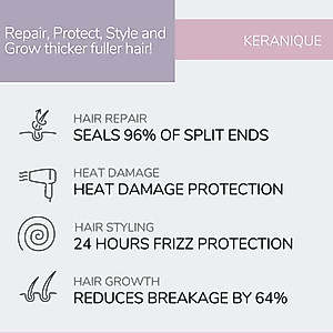 Keranique Lift and Repair Treatment Spray, Keratin Hair Treatment Instant Volume and Body Amino Complex, Free of Sulfates, Dyes and Parabens, Unscented, 3.4 Fl Oz, 1 pack (40041-3.4 fl. oz.)
