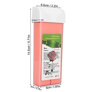 Roll-on Wax Cartridge Body Leg Chest Arm Bikini Armpit Hair Removal Wax Men Women Roller Depilatory Wax for Professional Salons and Home Self Waxing (100g)(Rose)