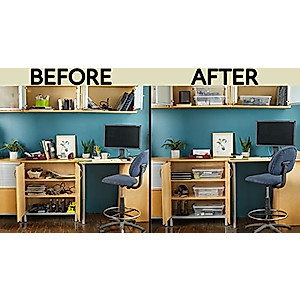 Rubbermaid Cleverstore Clear 16 Qt/4 Gal, Pack of 6 Stackable Plastic Storage Containers with Durable Latching Clear Lids, Visible Organization, Great for Classroom, Underbed, and Kitchen Storage