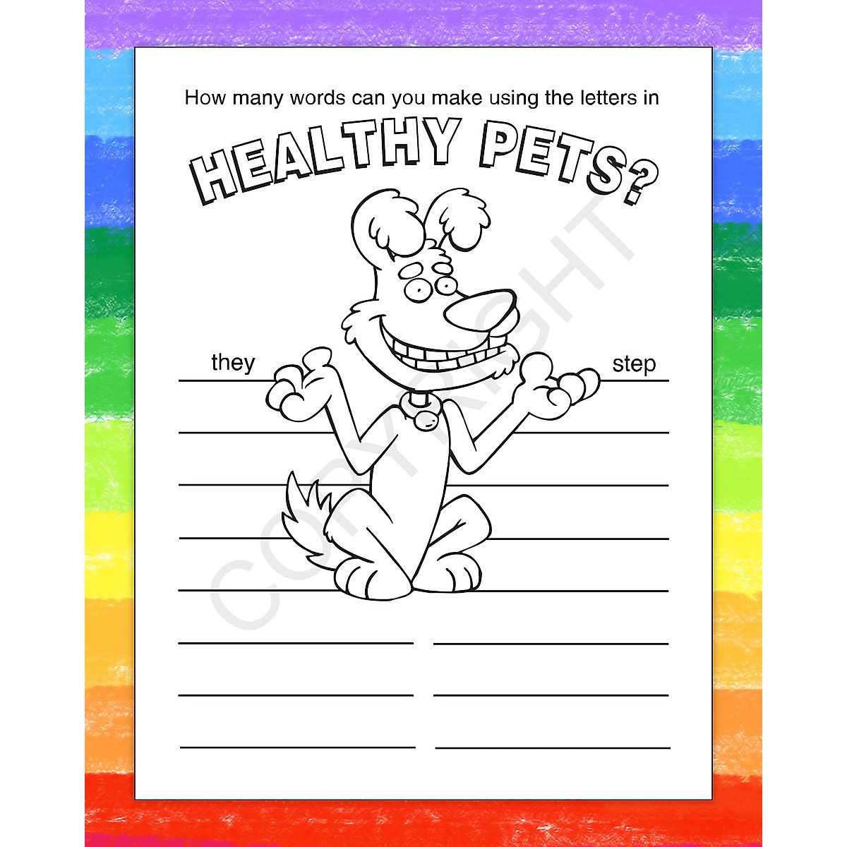 ZOCO - Healthy Pets are Happy Pets - Kids Coloring Books (50 Bulk Pack, Without Crayons) - Love Animals, Furry Friends - Vet, Pet Store Handout - Games, Puzzles, Activities for Kids