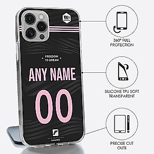 Football Phone Case Miami USA Away Customize Your Name and Number Silicone Transparent - Compatible iPhone and Samsung (Samsung Galaxy S21 Ultra)
