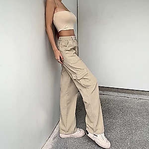 Cargo Pants Women High Waist, Baggy Cargo Jeans with Pocket Baggy Jogger Relaxed Y2K Pants Fashion Jeans X-Large