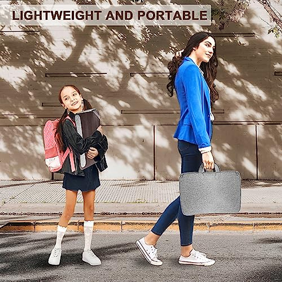 Lap Desk Laptop Bed Table: Home Office Portable Computer Lapdesk with Soft Pillow Cushion and Storage Bag - Wood Wide Writing Padded Tray for Work and Gaming on Couch - Fits up to 15.6 Inch Laptop