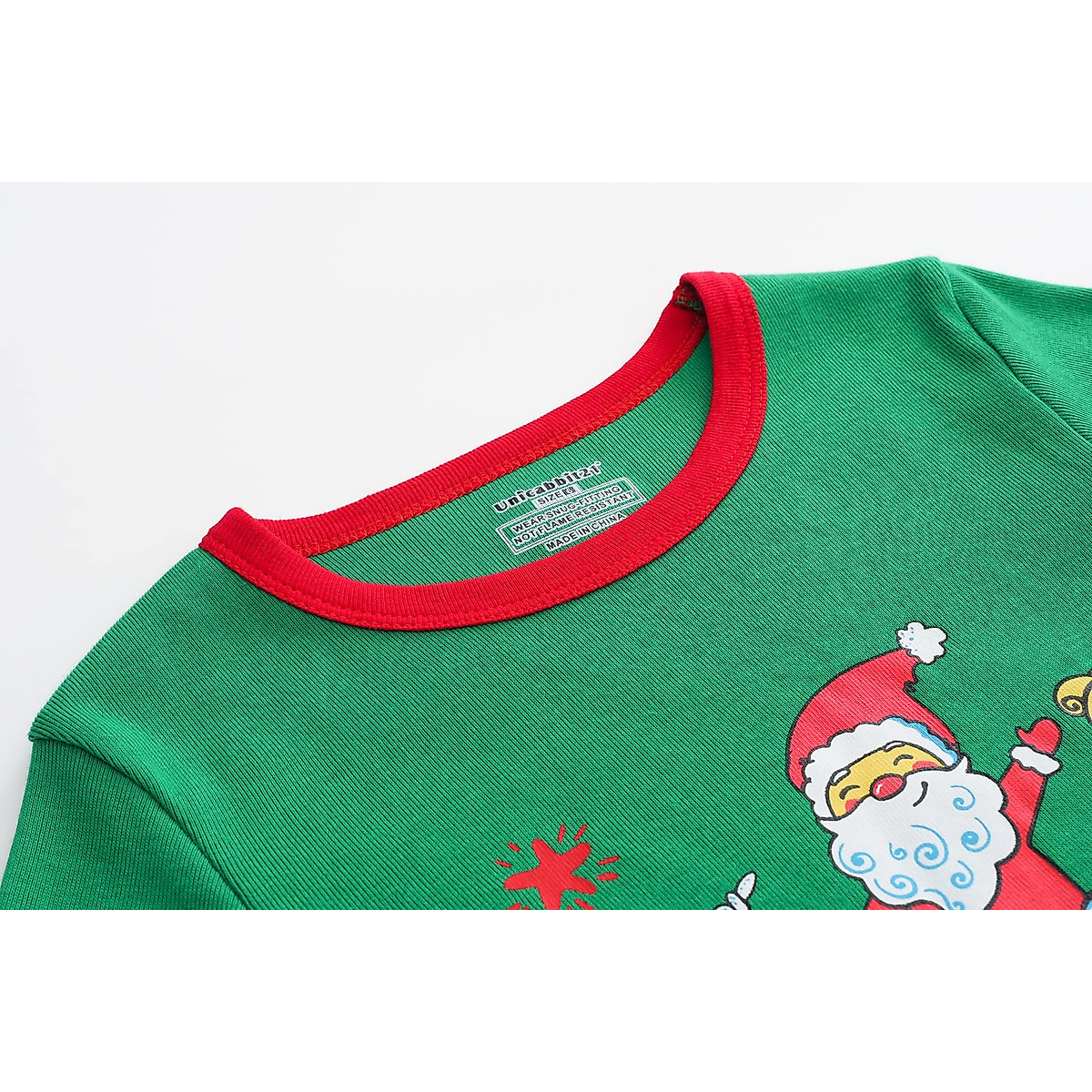 UNICABBIT21 Pajamas for Girls Cute Green Christmas Sleepwear Little & Big Kids Loungewear PJS Clothes 2PCS Set Size 4