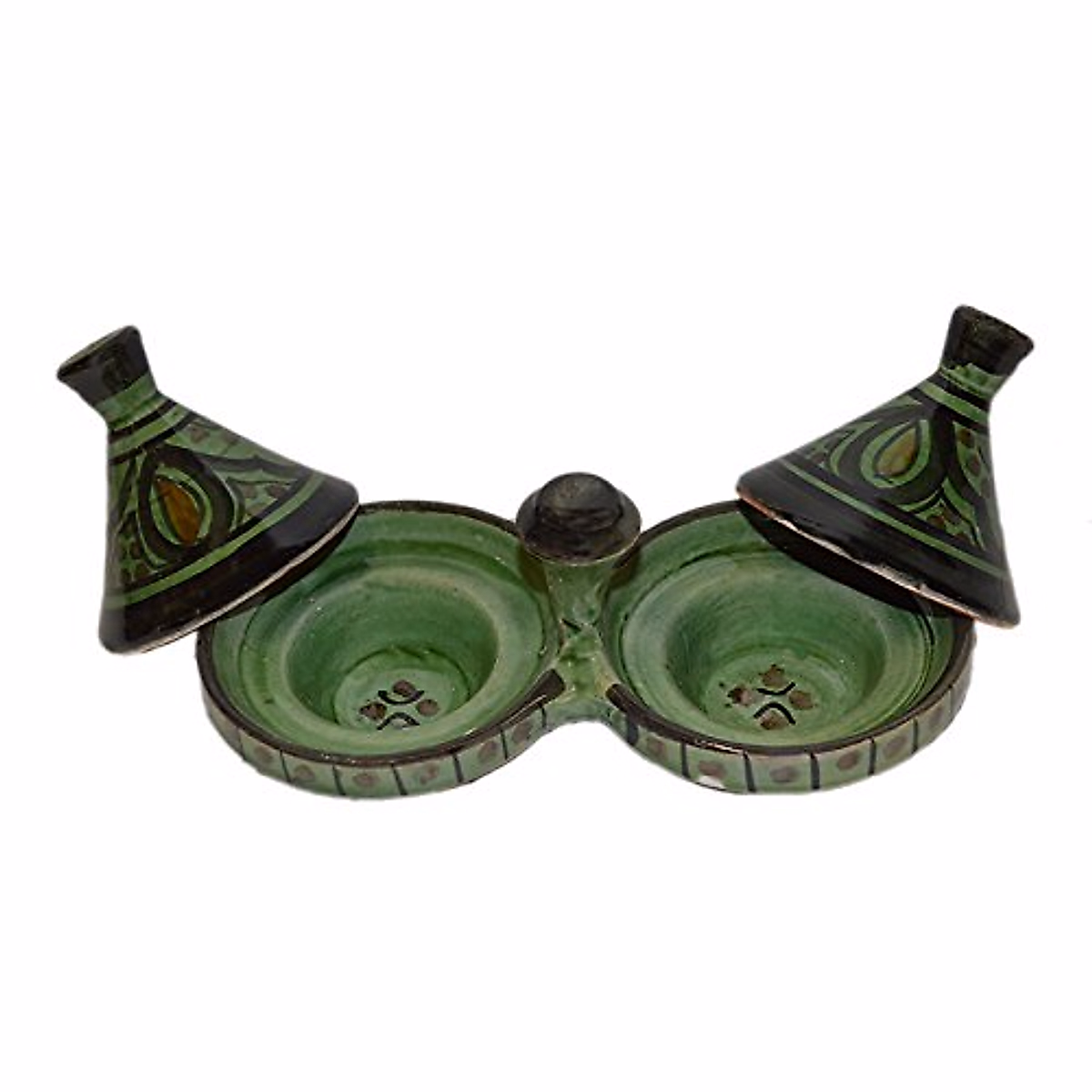 Moroccan Handmade Tagine Double Spice Holder seasoning Container