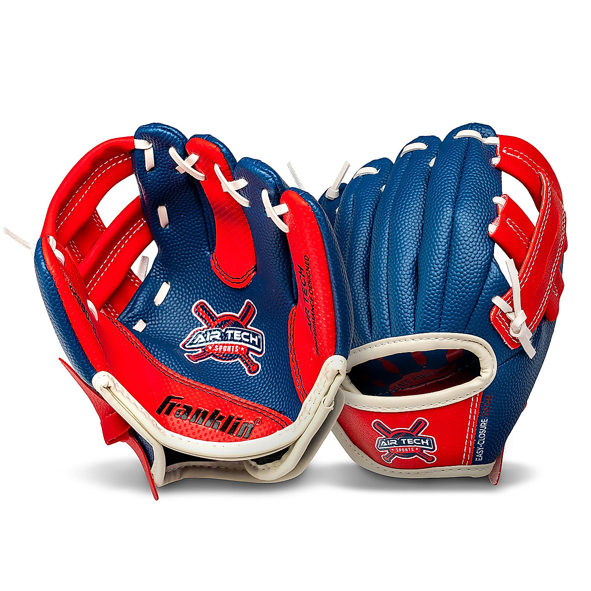 Franklin Sports Kids Baseball Glove - Air Tech Youth Tball Glove - Toddler + Youth Teeball, Baseball + Softball Mitt - Right Hand Throw - Navy/Red - 8.5"