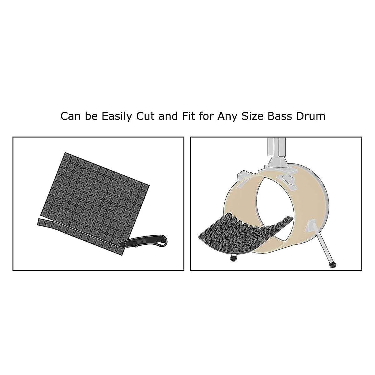Drum Damper Muffling Pad for Bass Drum Sound Control | Kick Drum Absorber | 20''x 24''x2.1'' | Acoustic Foam