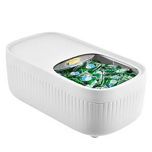 SUBEKYU Laundry Pods Container,2.6 Gal Laundry Pod Holder Dispenser,Dishwasher Pods Container with Push-Pull Lid,Laundry Room Organization and Storage Box for Washing Powder,Scent Beads,Dryer Balls