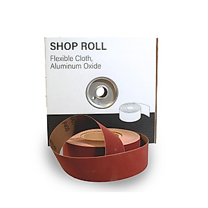 VSM Aluminum Oxide Abrasive Sanding Shop Roll, 2 inch x 50 Yard, 150 Grit, Fine, F Weight Cotton Cloth Backed Sandpaper Roll, for Hand Finishing, Woodworking, Metal Working, Polishing