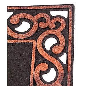 Evergreen Flag Beautiful Cutout Variegated Scroll Durable Sassafras Welcome Mat Tray - 32 x 20 Inches Fade and Weather Resistant Outdoor Doormat Tray for Homes, Yards and Gardens